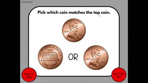Coin Discrimination Gross Motor Digital Game by Pink Oatmeal | TPT