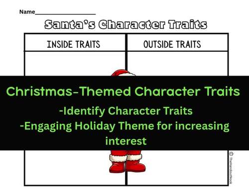 Christmas Character Traits Worksheet | Santa Claus | Reading Comprehension