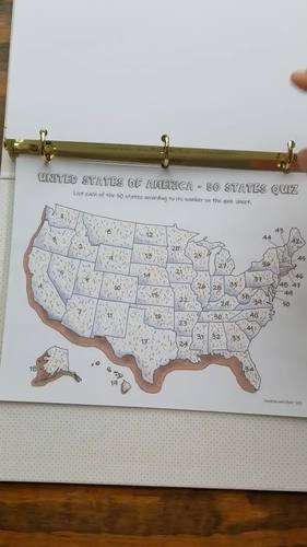 USA map, coloring page, game and quiz by Sunshine and Clover 123