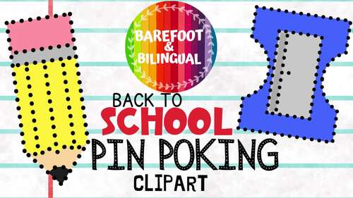 Back to School Pin Poking Clipart | Fine Motor Activity Images | TPT