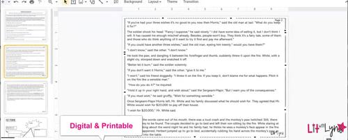 The Monkey's Paw Short Story Activities, Assessment, & Extended Writing