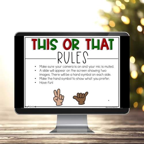 This or That CHRISTMAS Virtual Game for Google Meet or Zoom | TPT