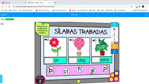 Silabas Trabadas con L en Boom Cards by Sra Tatiana | TpT