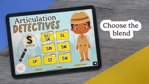 Articulation Detective - S Blends - with GIFs - Boom Cards™ and PowerPoint