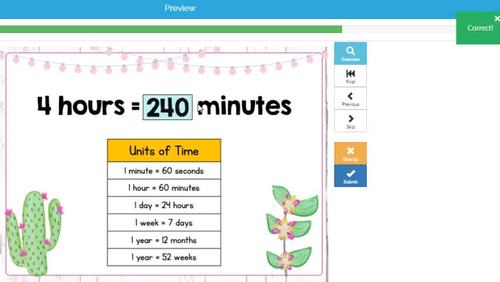 Converting and Comparing Units of Time Digital Boom Cards - 4th Grade Math
