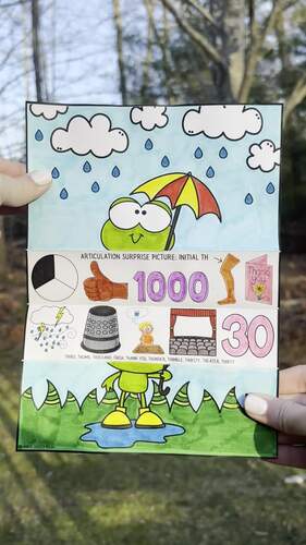 Spring Articulation Activity for Speech Therapy - Folding Surprise Craft