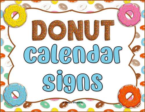Donut Calendar Cards by Cindy's Treasures | TPT