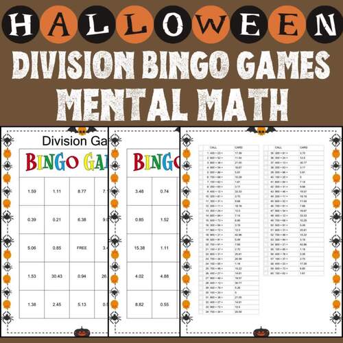 Halloween Math Bingo | Division Game with Answer Key | TPT