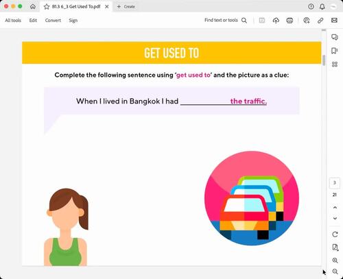 ESL Intermediate Lesson: Learn to Express 'To Get Used to' | TPT