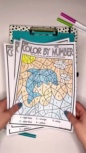 Color by Number Sheets | Color by Code Animals | TPT