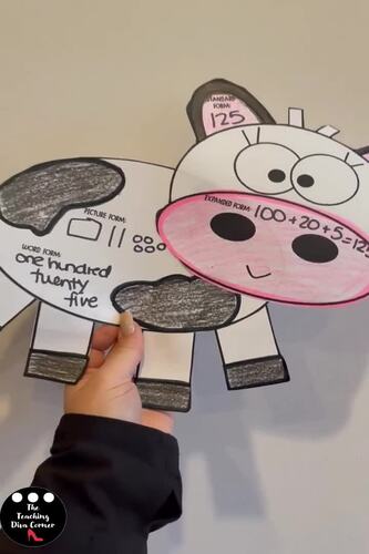 Cow Math Place Value Craft by The Teaching Diva Corner | TPT