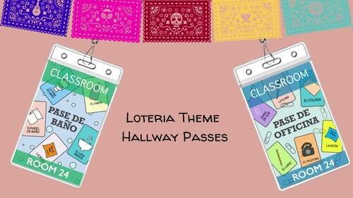 Spanish Loteria Theme - Hallway Passes (PDF File) by Daly by Dalys Print