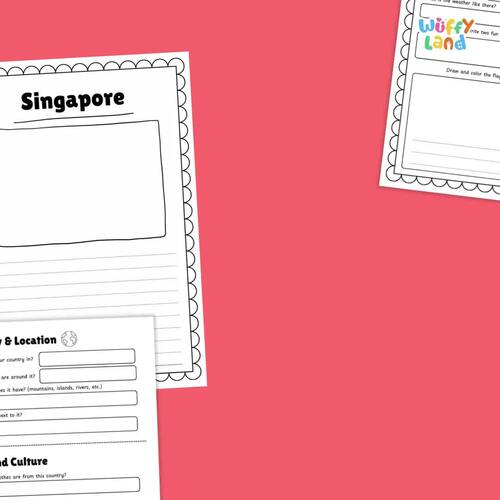 SINGAPORE Country Research Project | Asia Printable Geography Worksheets