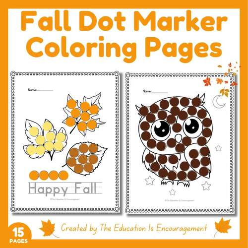 Fall Dot Marker Coloring Pages | Autumn Fine Motor Activity | Bingo Daubers