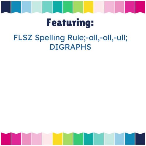 Decodable Short Vowel DOTS & BOXES Games: FLSZ, -all -oll -ull, DIGRAPHS