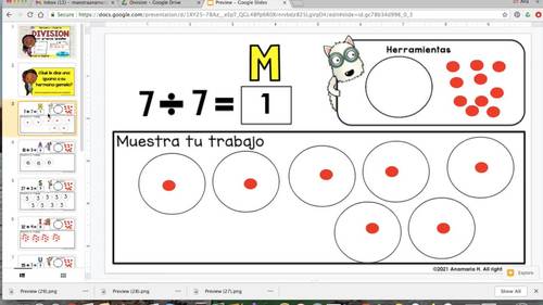 Division in Spanish - Division With Equal Groups in Spanish - Math Riddle