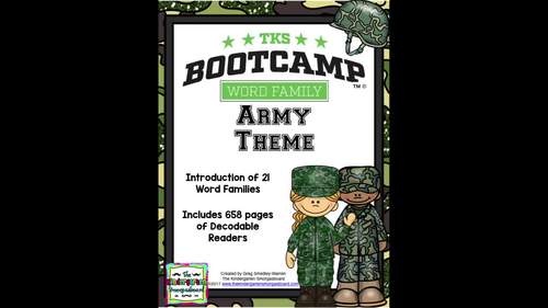 Word Family Bootcamp (Army Theme) by Kindergarten Smorgasboard | TpT