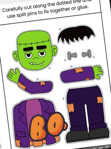 Halloween Craft Pack - 12 Crafts - Black & White + Color - Bats ...