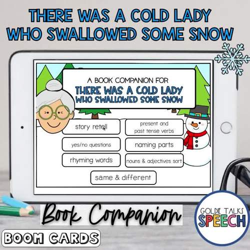 There Was a Cold Lady Who Swallowed Some Snow Book Companion Boom Cards