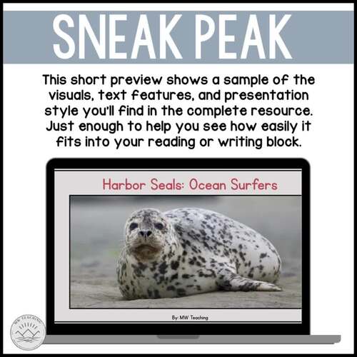 Harbor Seals Nonfiction Book by MW Teaching Resources | TPT