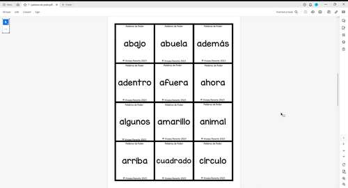 Palabras de Poder - TURQUESA by Be Bilingual Resources | TPT