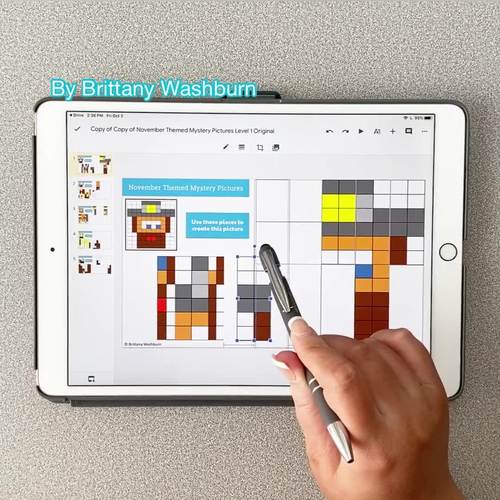 November Themed Digital Mystery Picture Puzzles Drag and Drop Practice