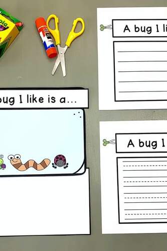 Bug Jar - Spring - Writing Prompt No Prep Craft - Kindergarten | TPT