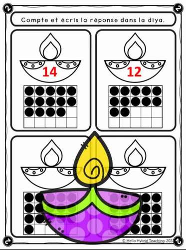 French Counting 1-20 for Diwali, Ideal for French Immersion Math