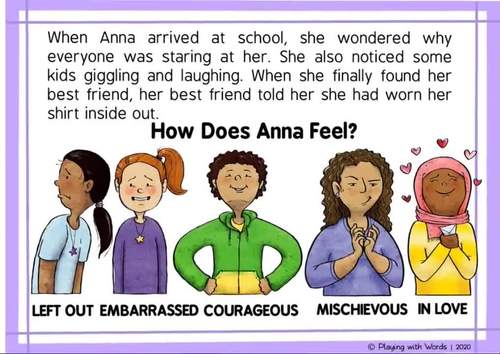 Identifying Feelings and Emotions in Stories SET 5 BOOM CARDS™ | TPT