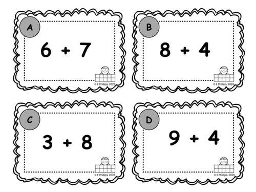 Addition to 20 | Task Cards for 1st Grade Centers & Review by PurpleLog