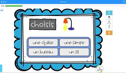 Ma Chambre Prepositions Bedroom French Audio Boom Cards Google Classroom
