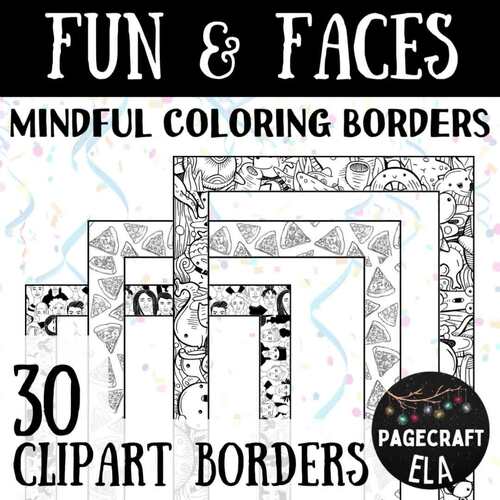 30 Coloring Borders for Worksheets | Fun and Faces | Shade and Doodle