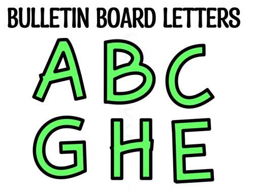 Printable Lime Bulletin Board Large Alphabet Letters, Editable Alphabet ...