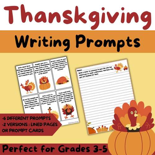 Thanksgiving Writing Activity, Thanksgiving Writing Prompts, November ...