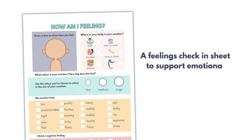 Feelings Check In Sheet | Process Emotions | Identify and Understand ...