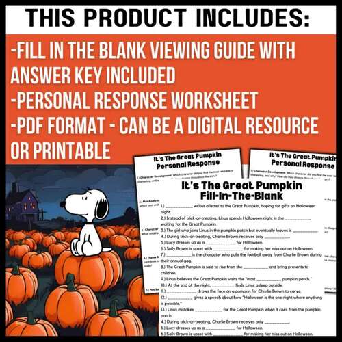 It's The Great Pumpkin, Charlie Brown: Fill In The Blank & Response ...