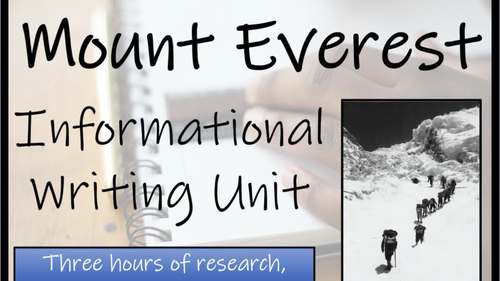 Mount Everest Informational Writing Unit 5th Grade & 6th Grade | TPT
