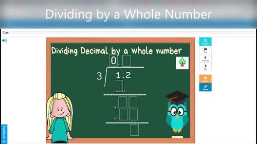 Step by step Dividing Decimal by a whole number Boom card by SG Math Guru