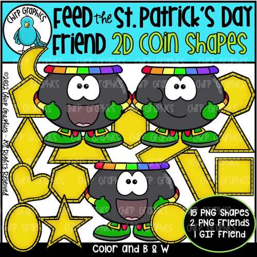 Feed the St. Patrick's Day Friend 2D Coin Shapes Clip Art by Chirp Graphics
