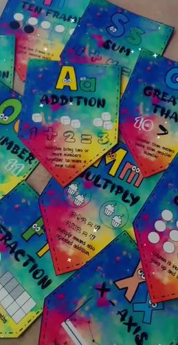 Classroom Decor | Math Alphabet Posters | Cursive | Back to School