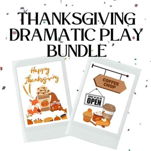 Thanksgiving Dramatic Play| Coffee Shop Restaurant Dramatic Play Bundle