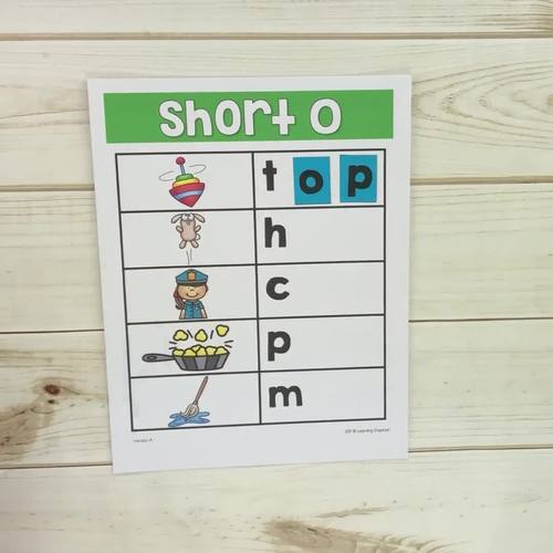 Short O Word Family Activity | Word Building Mats by Learning Inspired