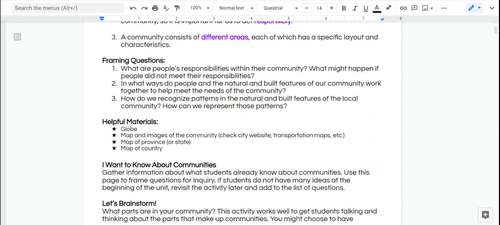 My Local Community - A Grade 1 Ontario Social Studies Unit by Mrs Bacchus