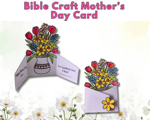 Bible Craft Mother's Day Card Religious Mother's Day Craft Sunday School