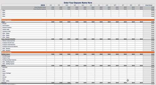 Daycare Annual Income and Expense Tracker by Admin 4 You | TPT