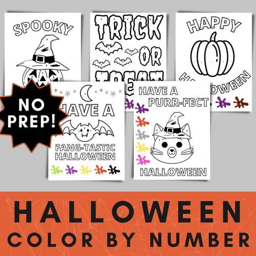 Halloween Coloring Pages | Printable Activity | Color by Numbers by ...