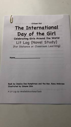 The International Day of the Girl Lit Log (Novel Study) (For Distance ...
