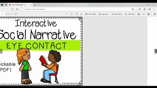 Making Eye Contact Interactive Social Narrative - Distance Learning