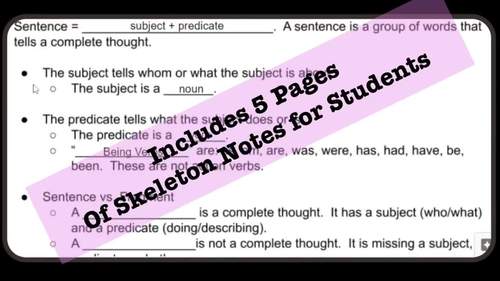 Sentence Slides for Distance Learning by Your Virtual CoTeacher | TpT