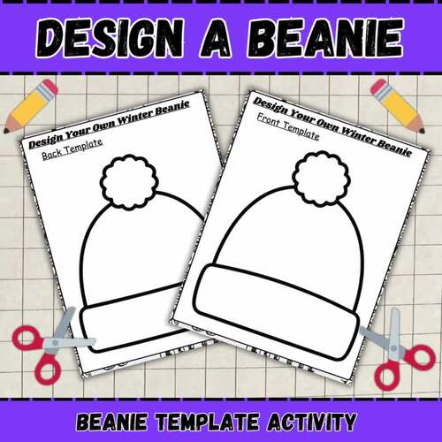 Design Your Own Winter Beanie | Front & Back Craft Template | Drawing ...